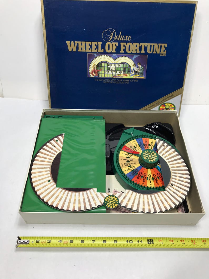 VINTAGE Deluxe Wheel of Fortune COMPLETE Pressman 1986 Spin the Wheel ...