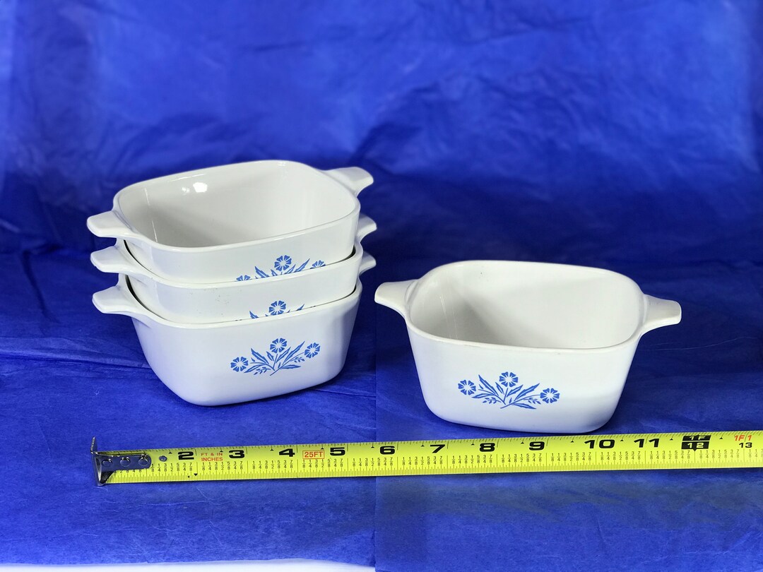 Vintage Corning Ware - Blue Cornflower - Set of 4 / P-43-B / 22oz ...