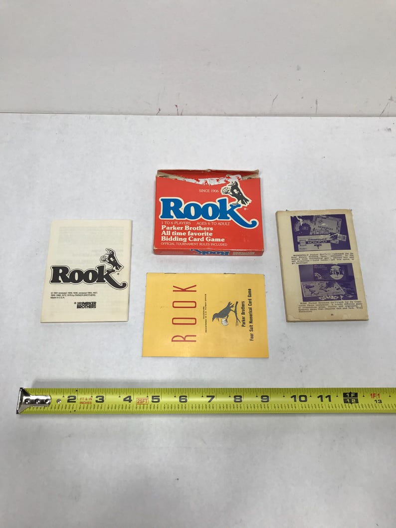 Vintage 1978 Rook Bidding Card Game by Parker Brothers Plus Two Rule ...