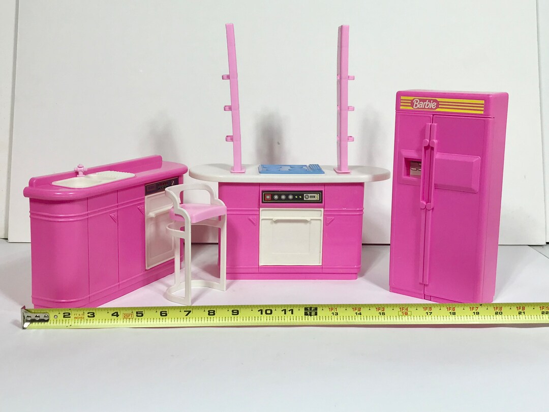 1990 Barbie Pink Kitchen Play Set - Mattel - Vintage - Etsy