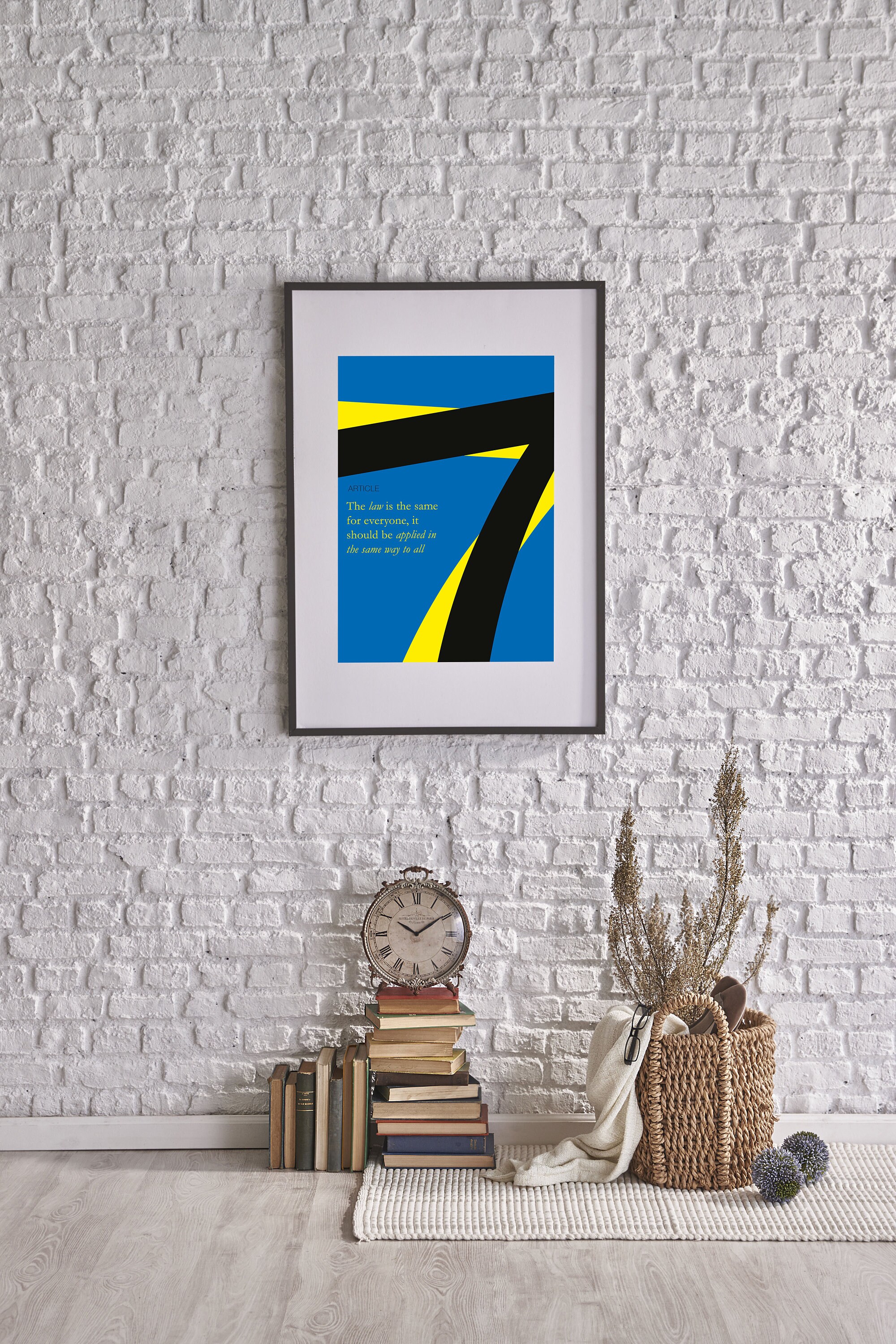 Article 7 Human Rights Home Decor Print Black Blue and - Etsy UK