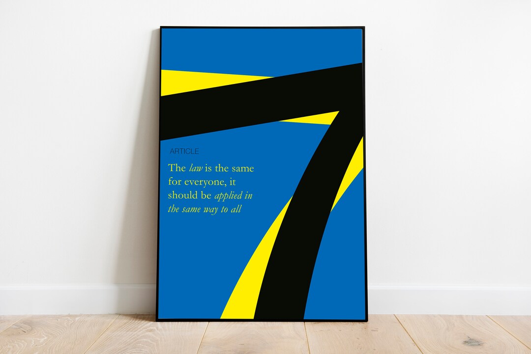 Article 7 Human Rights Home Decor Print Black Blue and - Etsy UK