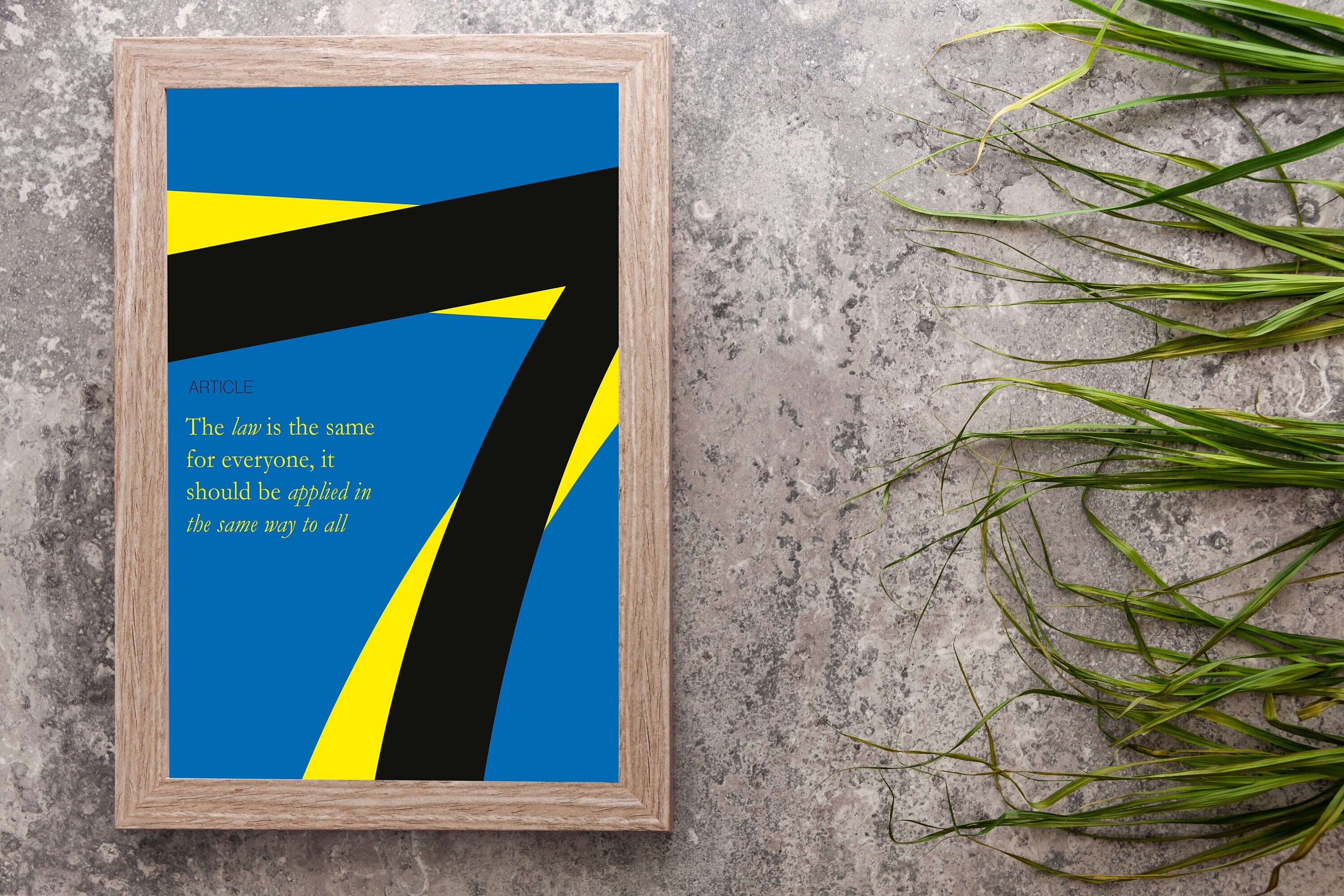 Article 7 Human Rights Home Decor Print Black Blue and - Etsy UK