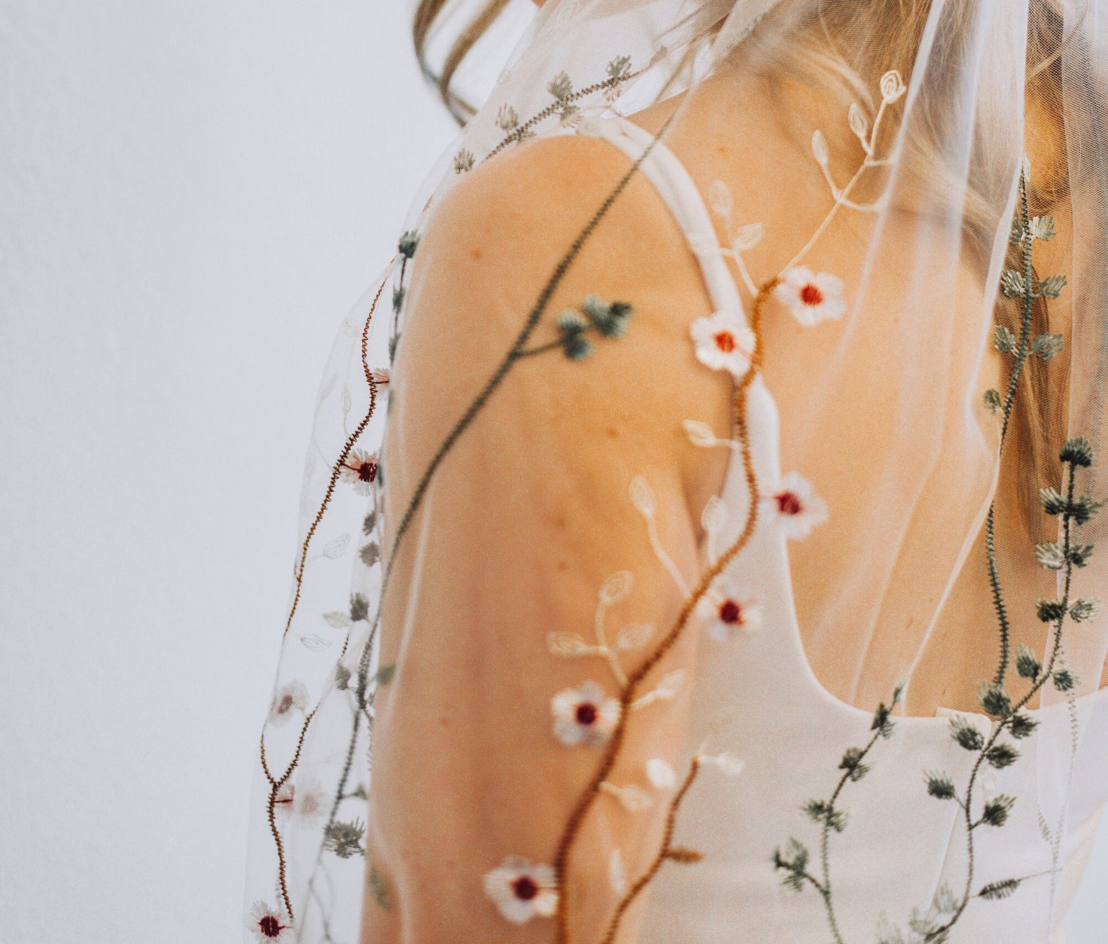 Wildflower Veil, Embroidered Wedding Veil, Allover Lace Veil ...