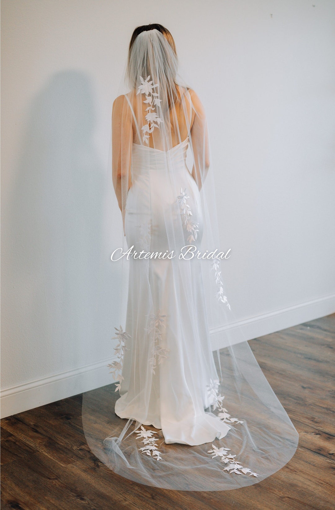 Blossom - Flower Veil, Handcrafted Veil, Cathedral Wedding Veil, Custom ...