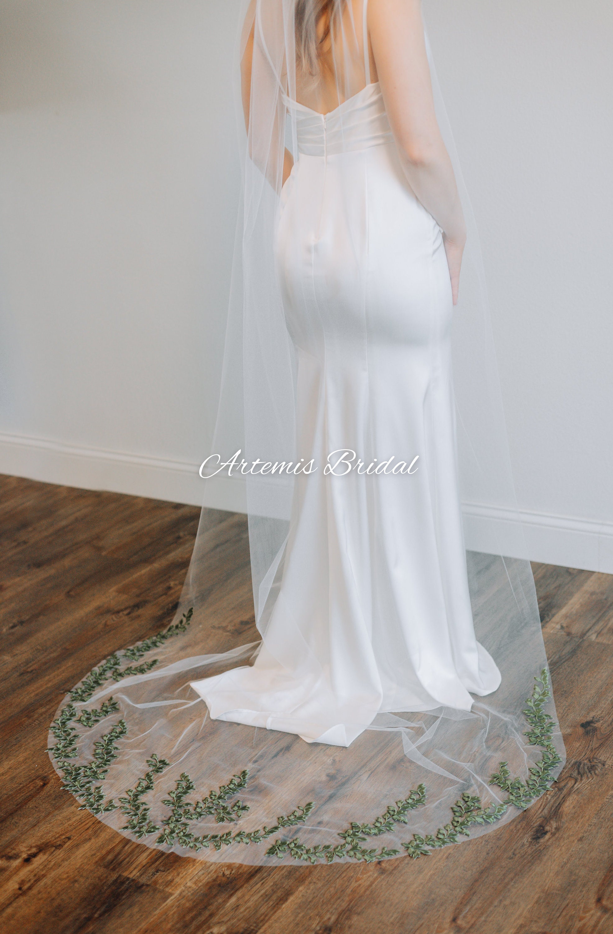Eden Floral Cathedral Wedding Veil: Handcrafted Greenery Veil - Etsy