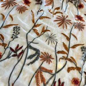 Embroidered Floral Wedding Veil: Autumn Flower Bridal Veil -amber - Etsy