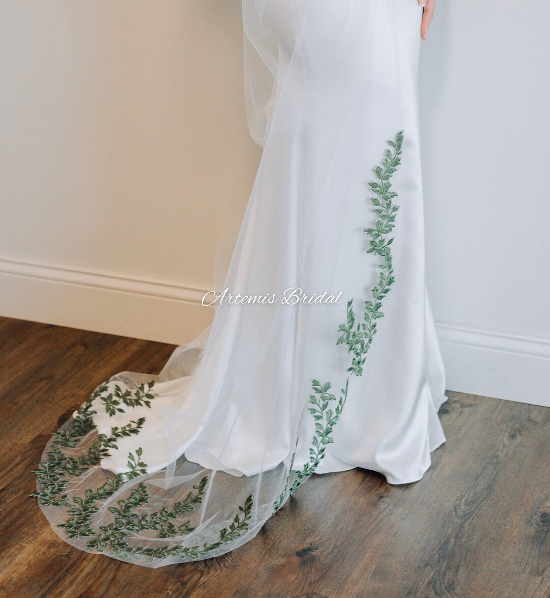 Eden Floral Cathedral Wedding Veil: Handcrafted Greenery Veil - Etsy