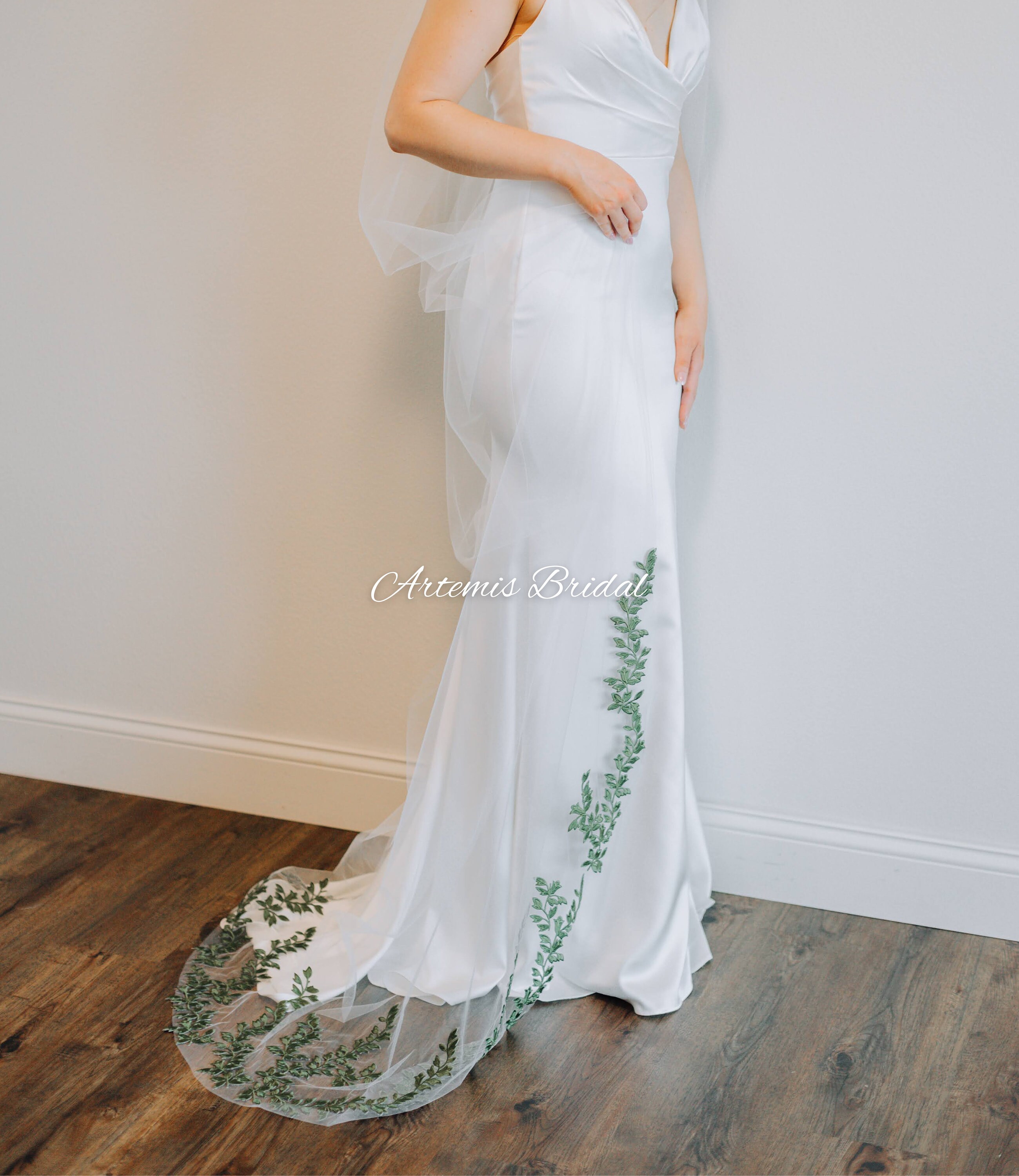 Eden Floral Cathedral Wedding Veil: Handcrafted Greenery Veil - Etsy