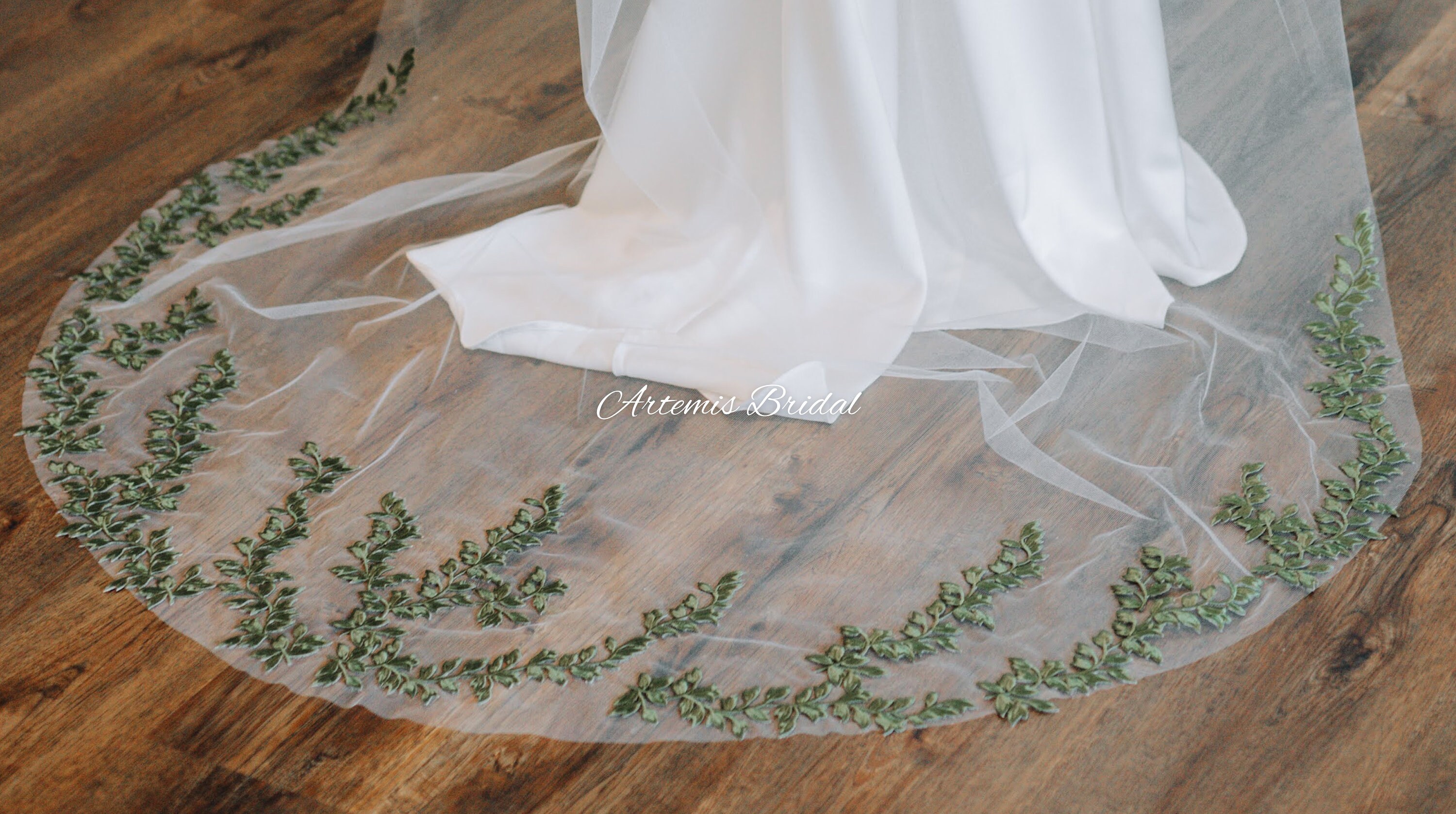 Eden Floral Cathedral Wedding Veil: Handcrafted Greenery Veil - Etsy
