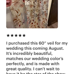 Embroidered Floral Wedding Veil: Autumn Flower Bridal Veil -amber - Etsy