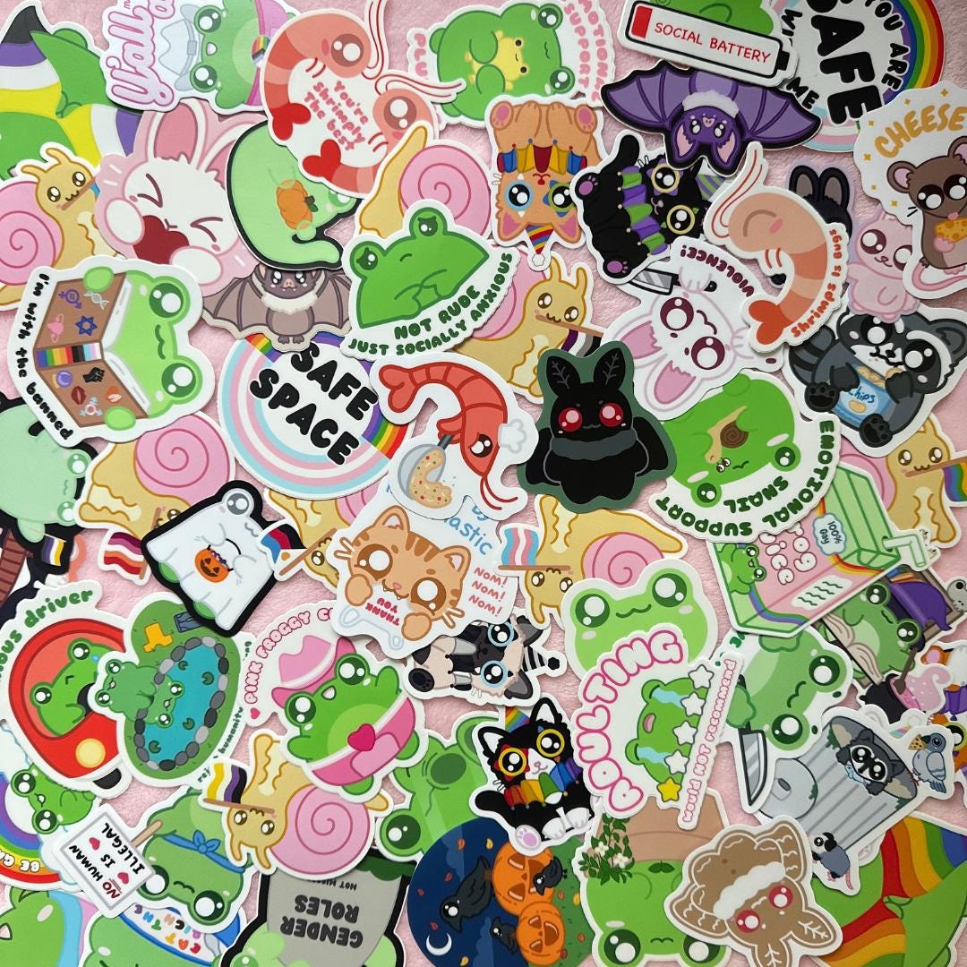 Cute and Silly Vinyl Stickers / Lgbtq+ Pride Stickers / Cute Animal ...