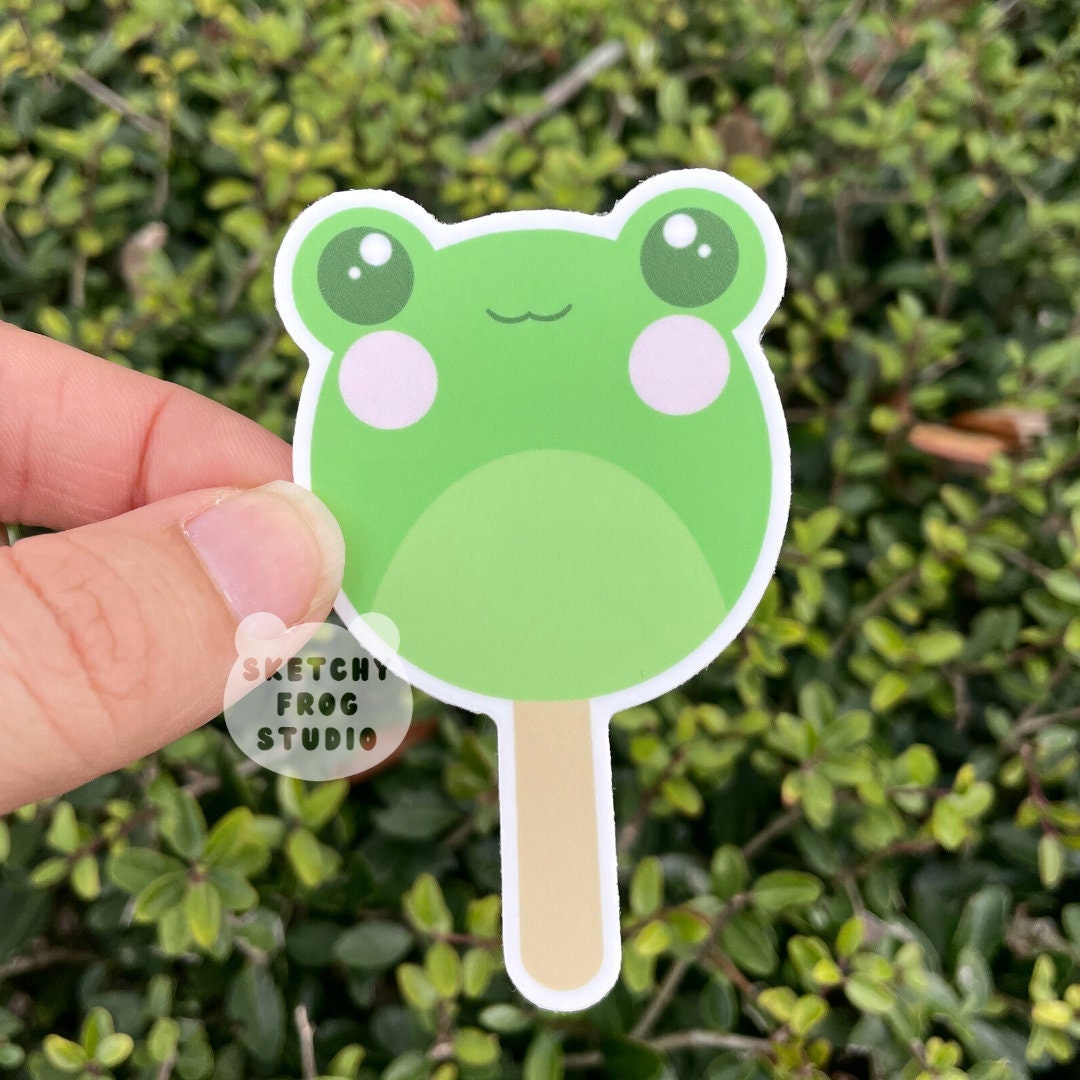 Popsicle Kawaii Frog Matte Vinyl Sticker | Ice Cream Sticker | Froggy ...