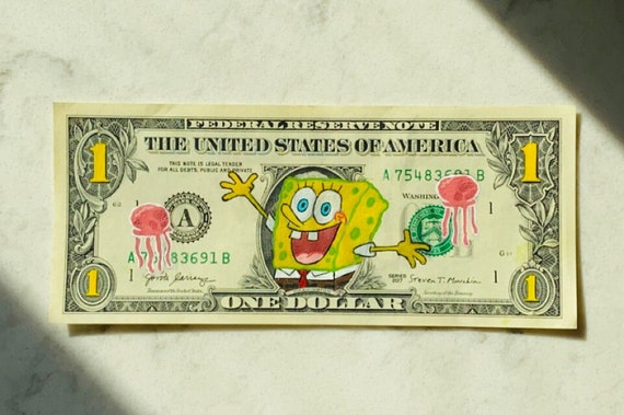 Spongebob Dollar Art Money Art | Etsy
