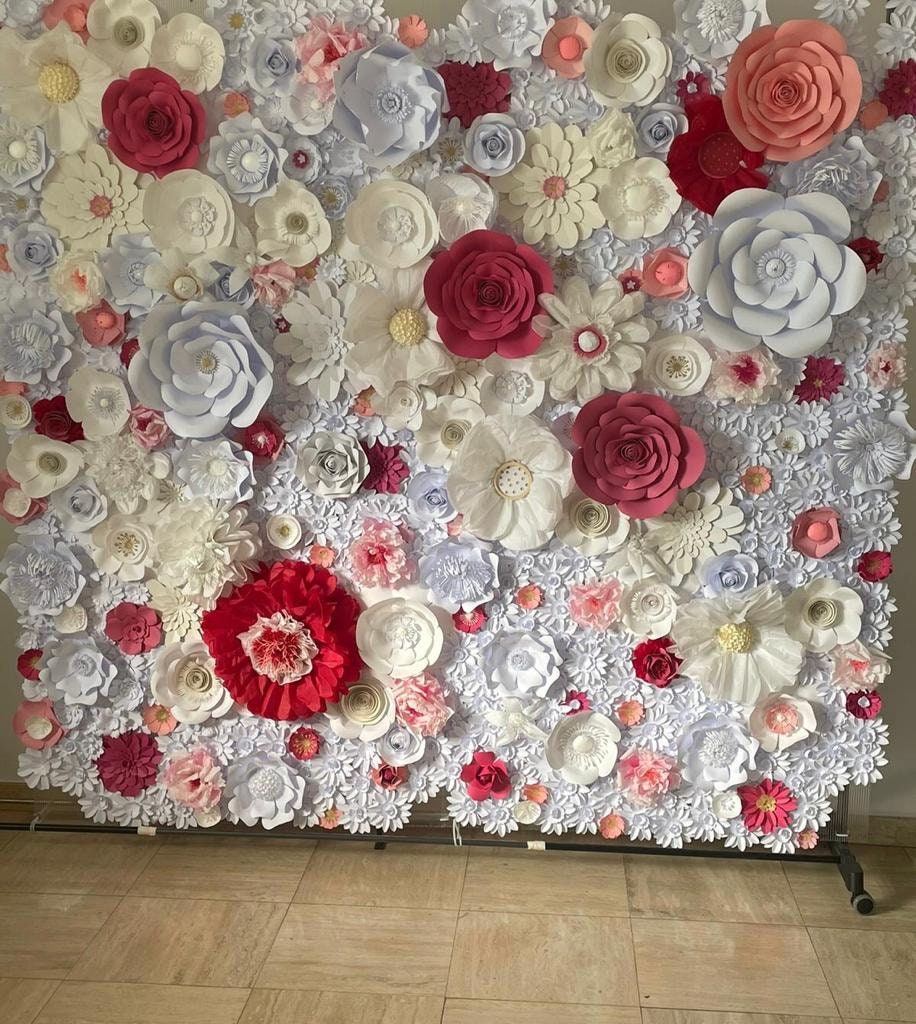 Flower Backdrop Paper Flower Backdrop Wedding Backdrop Large Paper ...