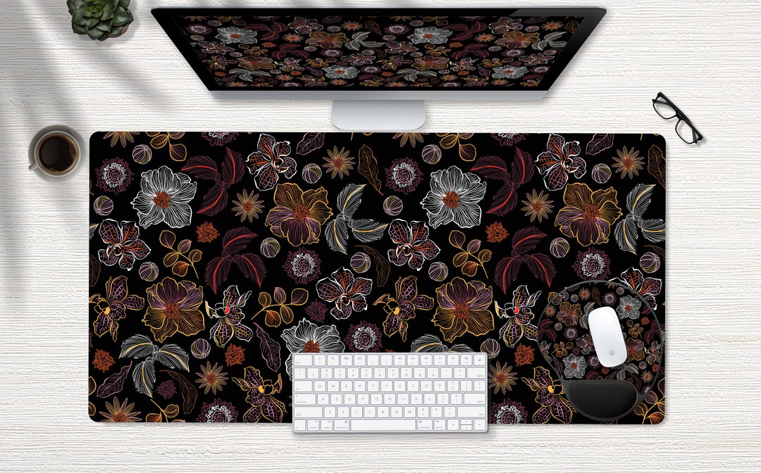 Floral Desk Mat, Neon Desk Mat, Cute Desk Mat, Desk Pad Cute, Desk Mat ...