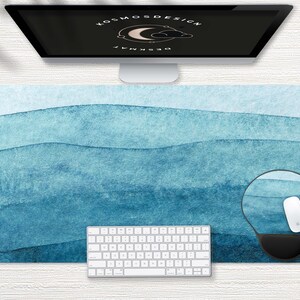 Turquoise Desk Mat, Office Desk Accessories, Computer Desk Mat, Large ...