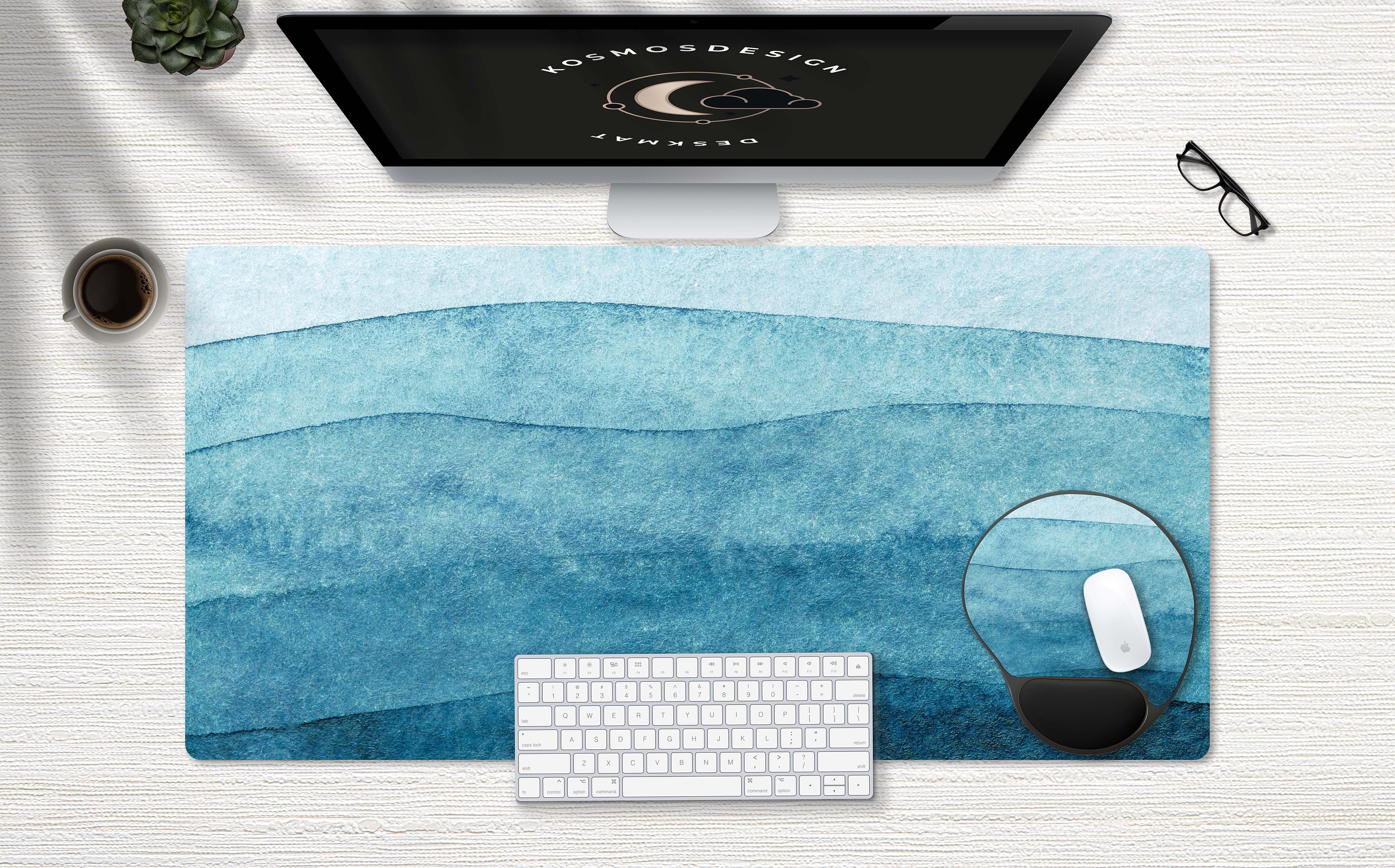 Turquoise Desk Mat Office Desk Accessories Computer Desk - Etsy