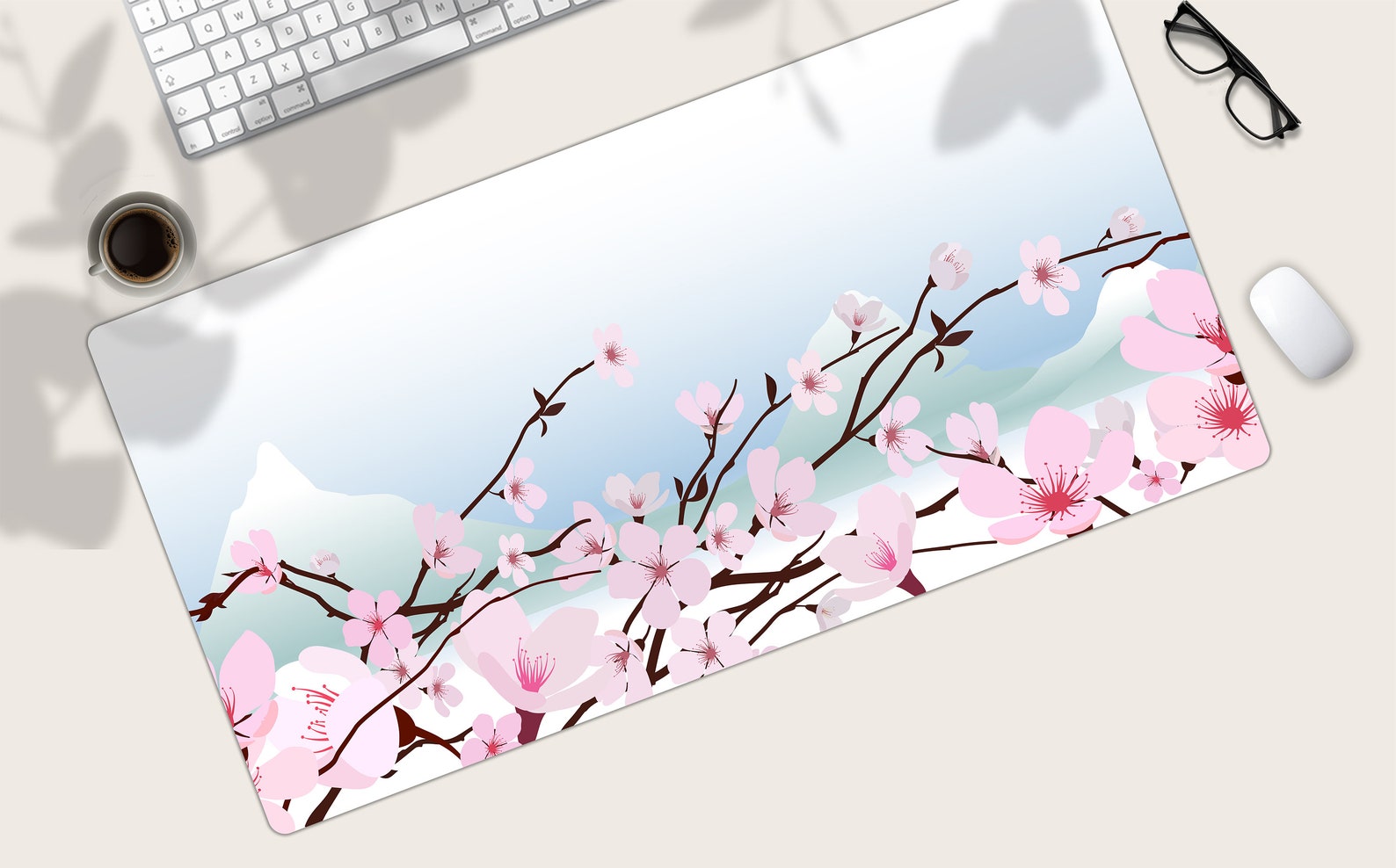 Sakura Desk Mat Anime Desk Mat Japanese Desk Mat Kawaii - Etsy