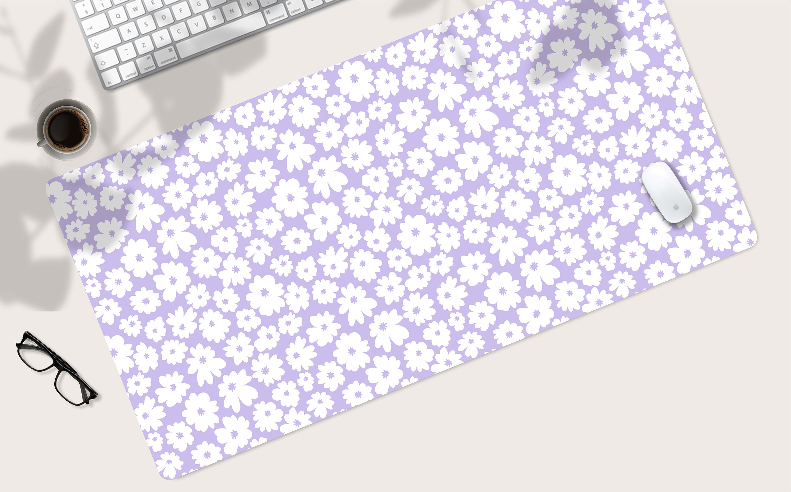 Purple Daisy Desk Mat Purple Desk Mat Cute Desk Mat Desk - Etsy