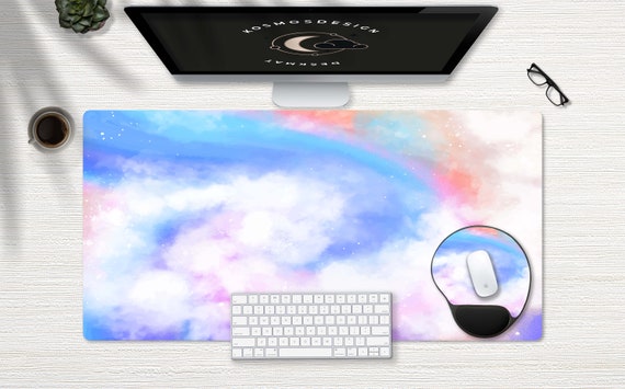 Pastel Sky Desk Mat Cute Cloud Desk Mat Desk Accessories for - Etsy