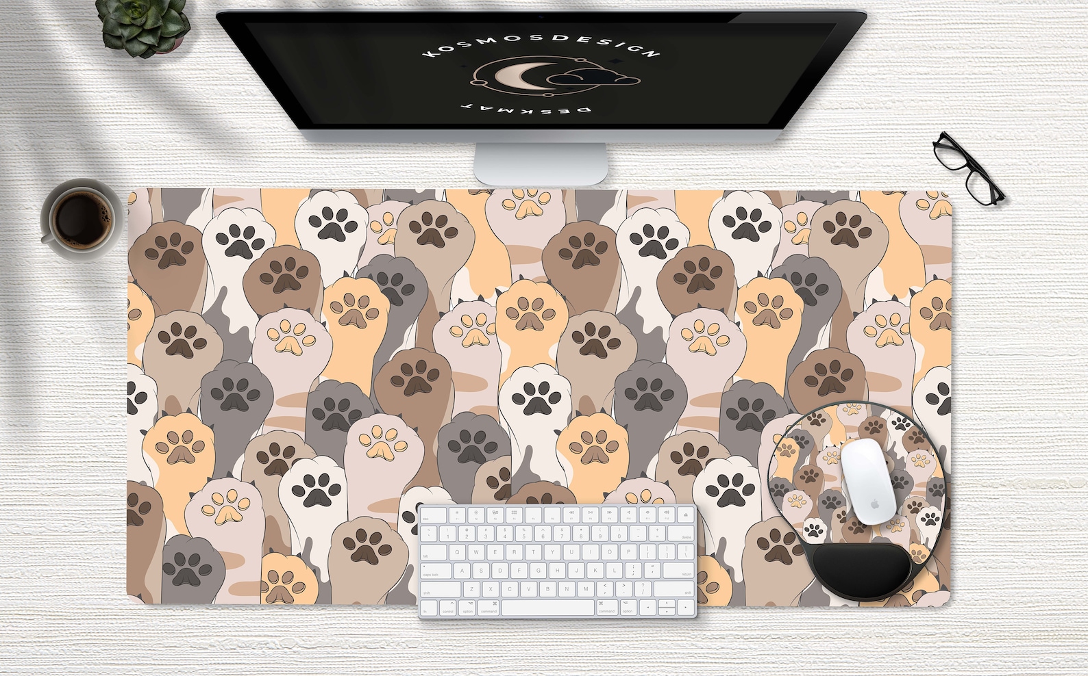 Cat Paw Desk Mat Cat Desk Mat Desk Pad Cute Kawaii Desk - Etsy