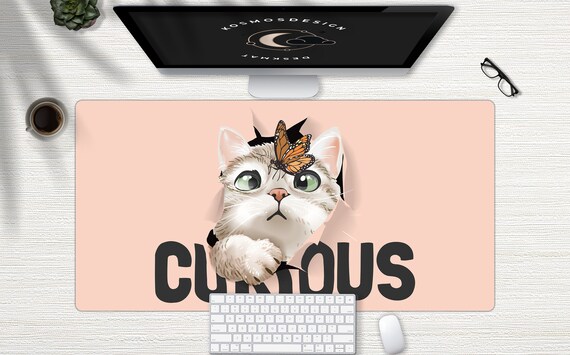 Cute Cat Desk Mat Pink Desk Mat Cute Desk Mat Extra Large - Etsy UK