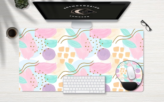 Boho Desk Mat Pastel Painting Desk Pad Mouse Pad Large Cute - Etsy