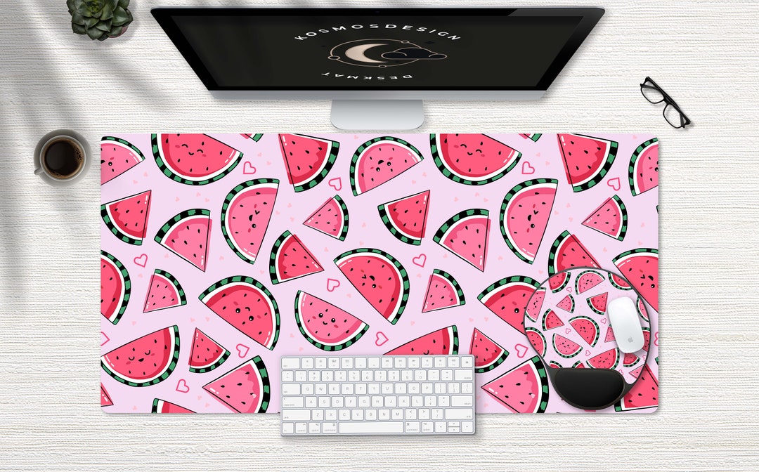 Watermelon Kawaii Desk Mat, Cute Desk Mat, Computer Desk Mat, Kids Desk ...