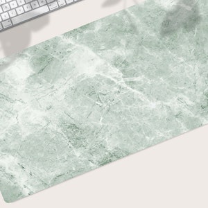 Mint Green Marble Desk Mat, Green Desk Mat, Office Desk Accessories ...