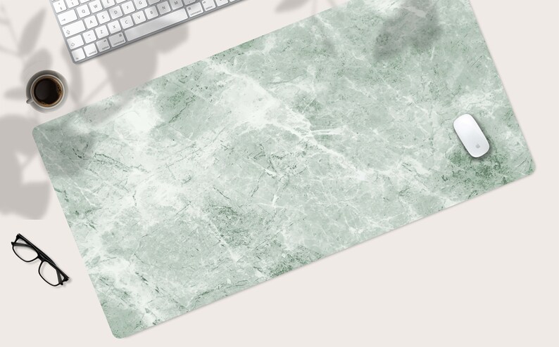 Mint Green Marble Desk Mat Green Desk Mat Office Desk - Etsy
