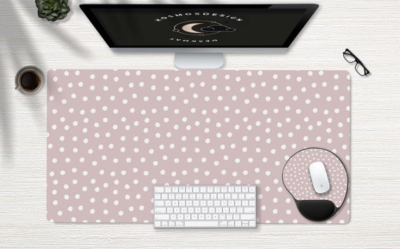 Minimalist Polka Dot Desk Mat Pink Desk Mat Cute Desk Mat | Etsy