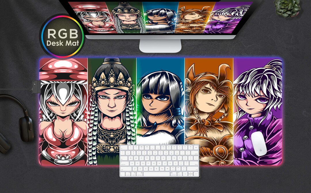Japanese Rgb Mousepad, Custom Rgb Desk Pad, Desk Pad Rgb Custom, Anime ...