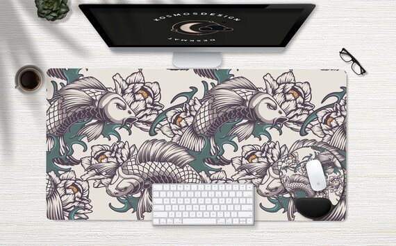 Japanese Desk Mat Koi Carp Desk Mat Anime Desk Mat Desk | Etsy