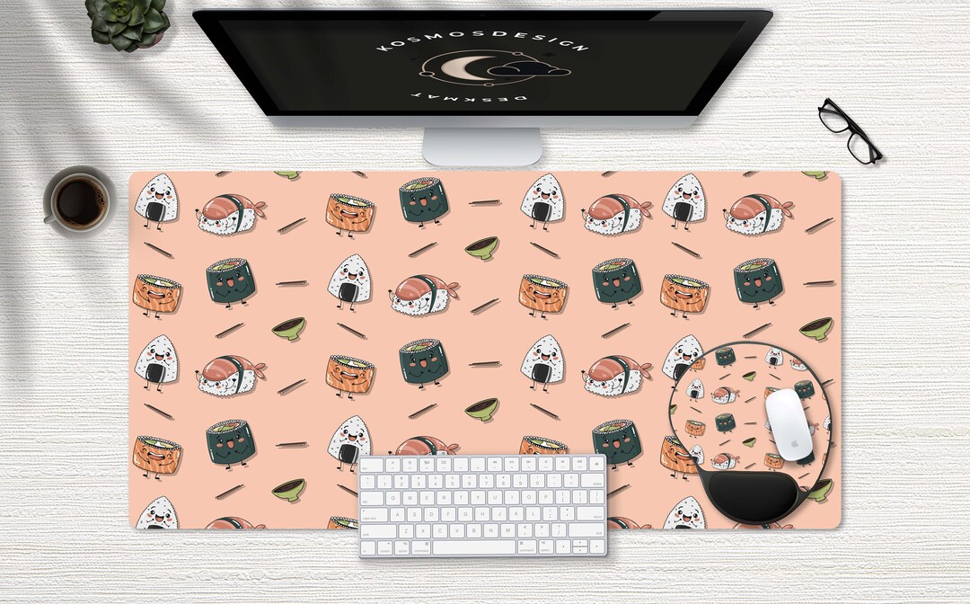 Cute Sushi Desk Mat, Japanese Desk Mat, Kawaii Desk Mat, Extra Large ...