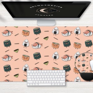 Cute Sushi Desk Mat, Japanese Desk Mat, Kawaii Desk Mat, Extra Large ...