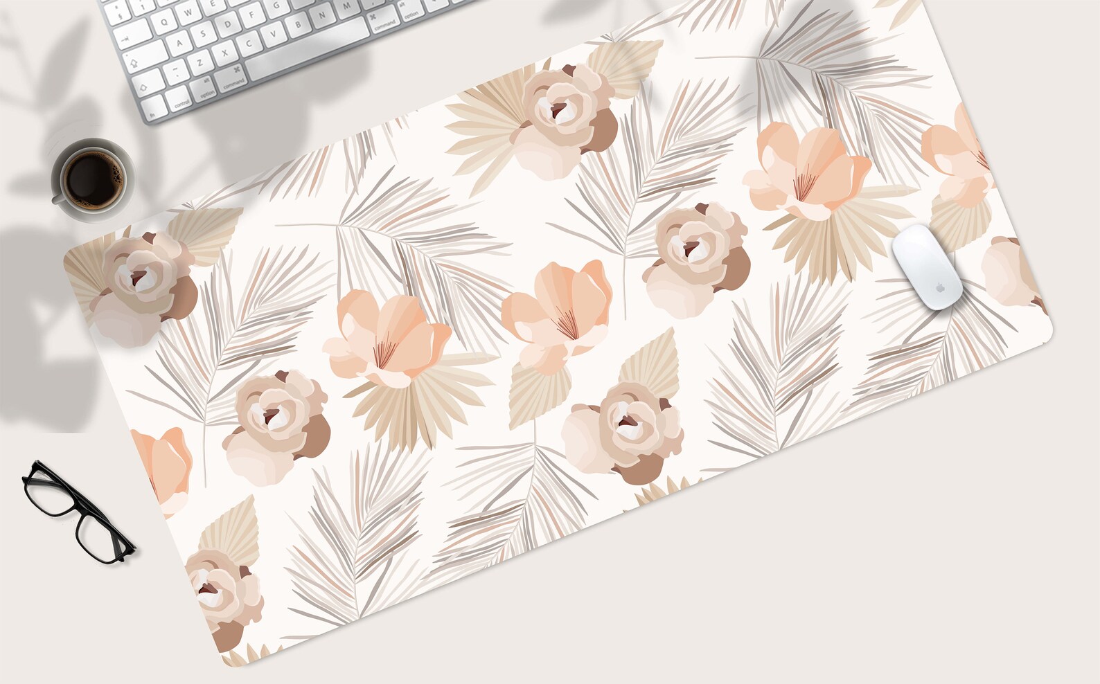 Boho Flowers Desk Mat Boho Desk Mat Office Desk Accessories - Etsy