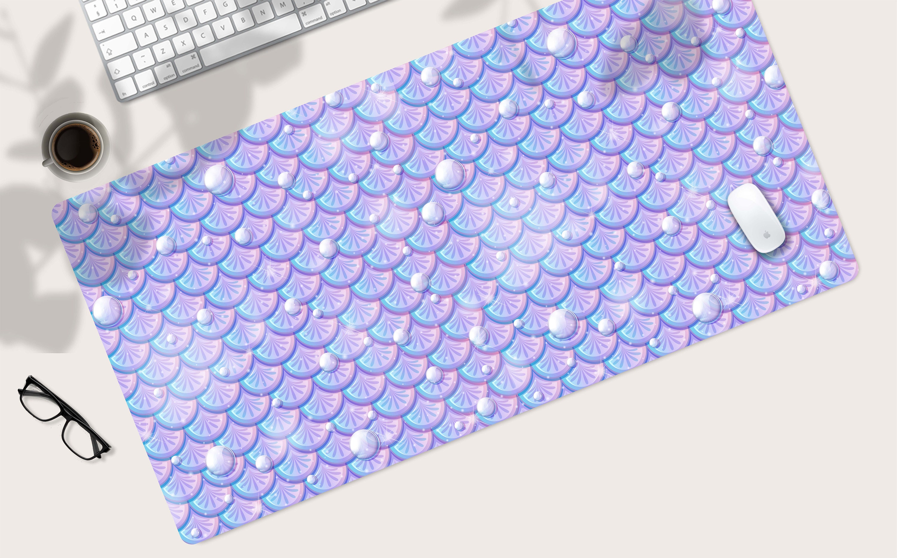 Mermaid Purple Desk Mat Purple Desk Mat Cute Desk Mat Desk | Etsy