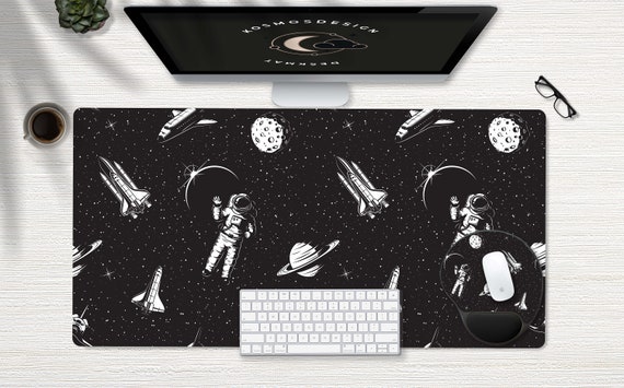 Astronaut and Planets Desk Mat Computer Desk Mat Gaming Desk - Etsy