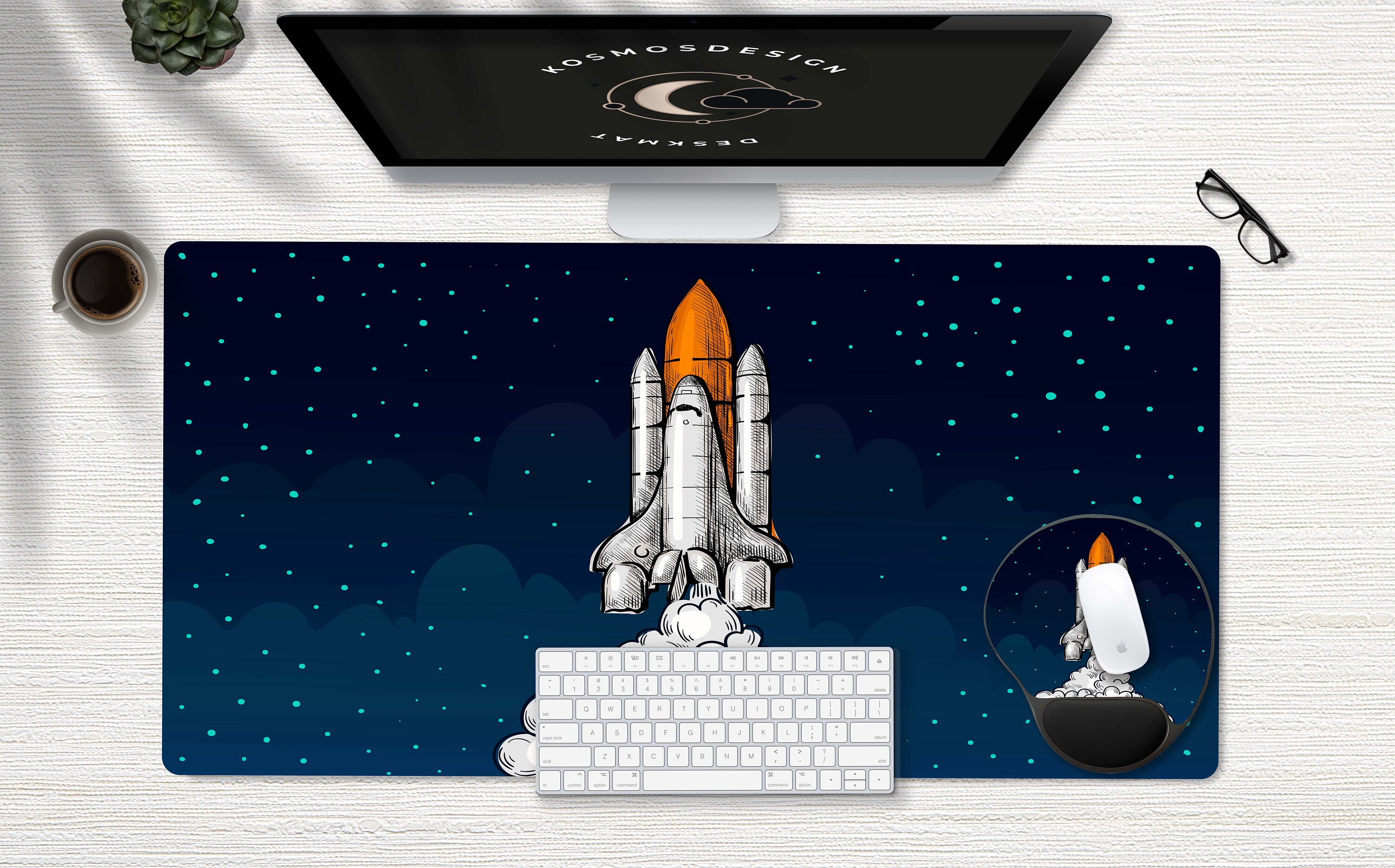 Cute Spaceship Desk Mat Galaxy Desk Mat Cute Desk Pad | Etsy UK