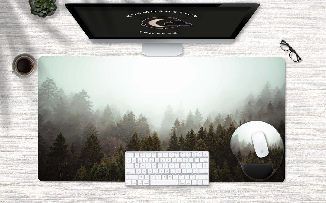 Forest Desk Mat, Green Desk Mat, Aesthetic Desk Pad, Mouse Mat, Cute ...