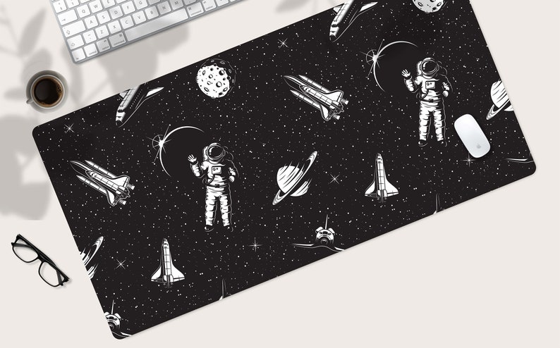 Astronaut and Planets Desk Mat Computer Desk Mat Gaming Desk - Etsy
