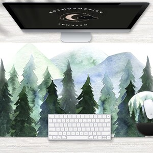 Desk Mat Forest, Green Desk Mat, Mountain Desk Mat, Desk Pad Mountain ...