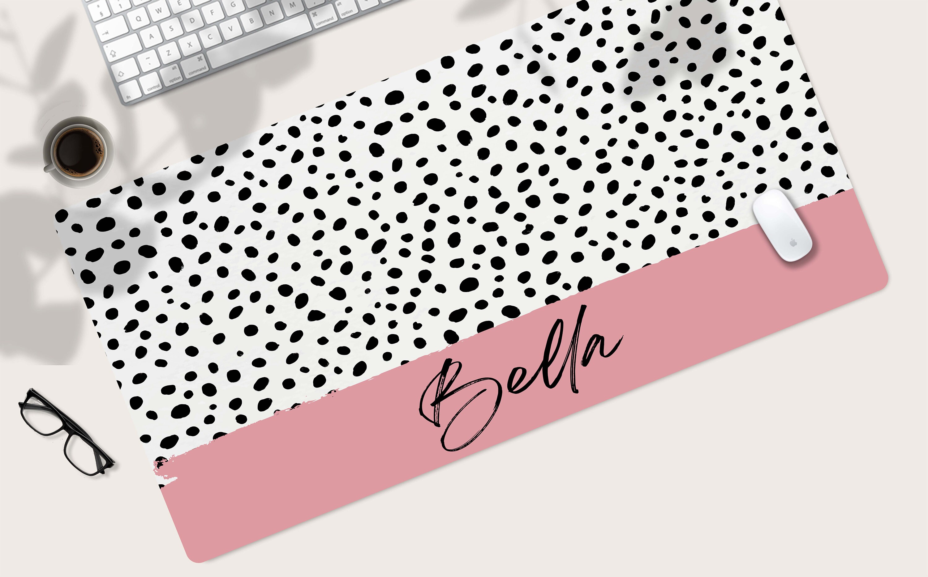 Black and White Polka Dot Desk Mat Custom Desk Mat Custom - Etsy