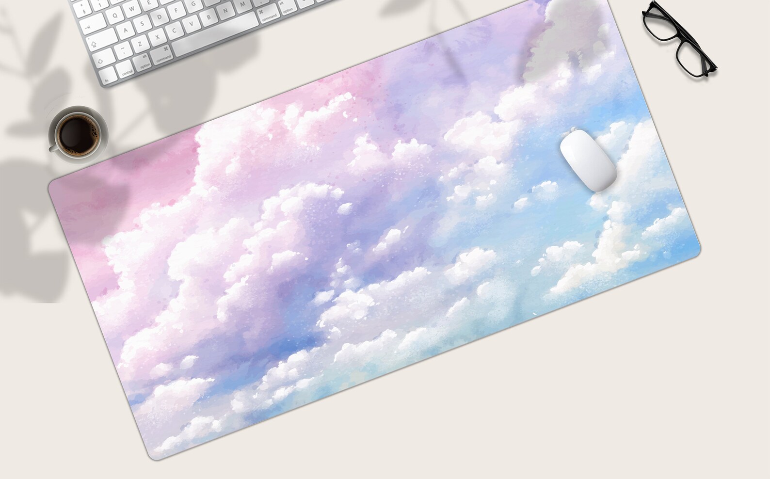 Cute Watercolor Pastel Sky Desk Mat Cute Cloud Desk Mat Cute - Etsy