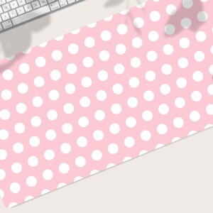 Pink Polka Dot Desk Mat, Pink Desk Mat, Cute Desk Mat, Desk Pad Cute ...