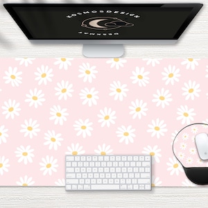 Pink Daisy Desk Mat Pink Desk Mat Cute Desk Mat Desk Pad - Etsy