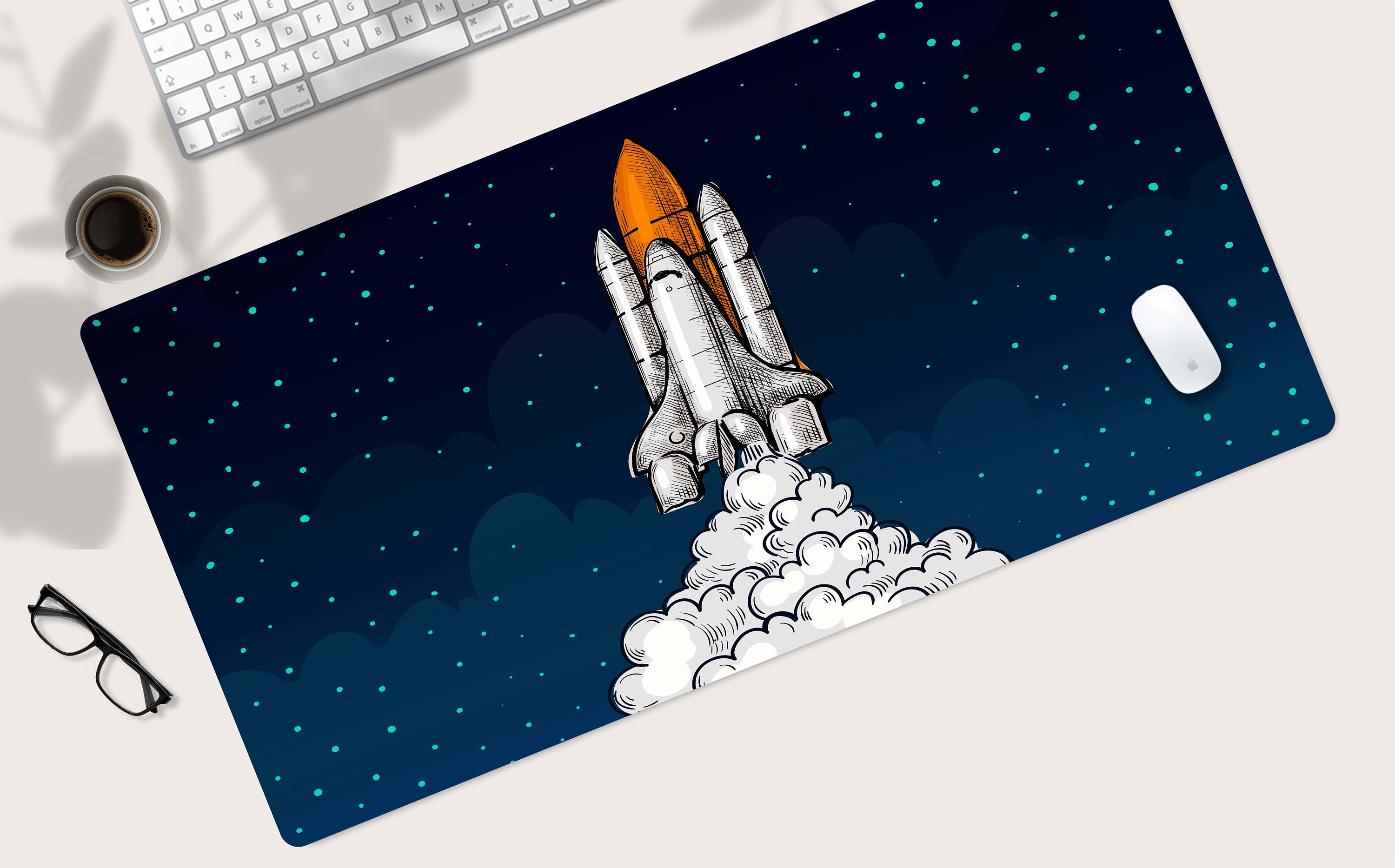 Cute Spaceship Desk Mat Galaxy Desk Mat Cute Desk Pad | Etsy UK