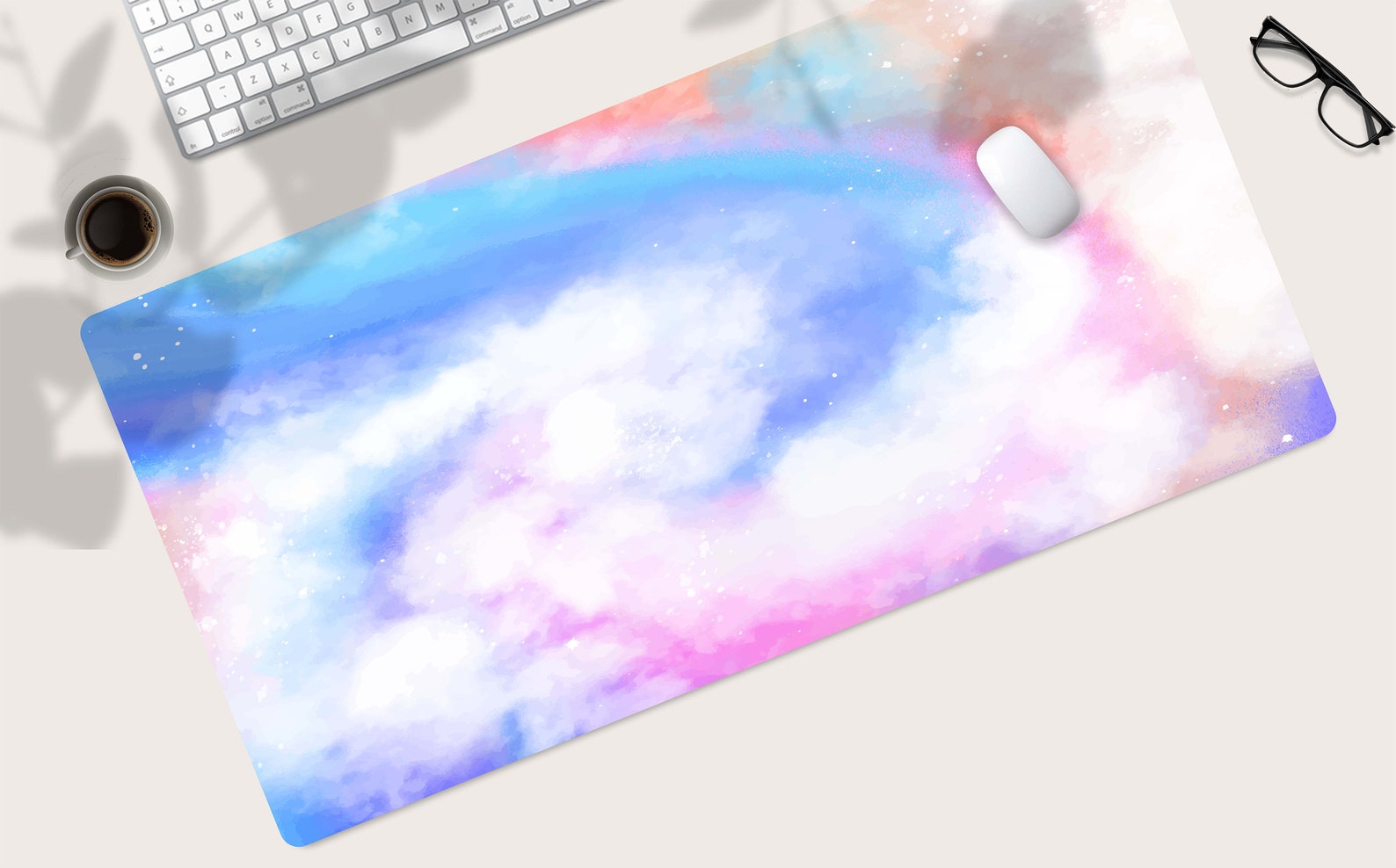 Pastel Sky Desk Mat Cute Cloud Desk Mat Desk Accessories for | Etsy