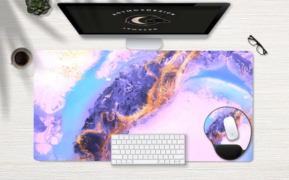 Watercolor Desk Mat Pastel Painting Desk Mat Pink Desk Mat | Etsy